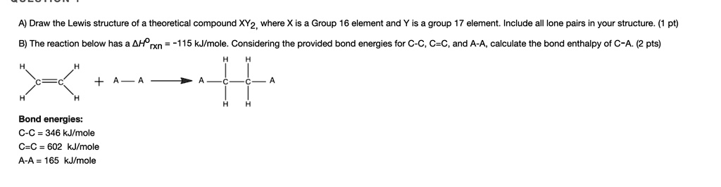 SOLVED:A) Draw the Lewis structure of a theoretical compound XY2, where ...
