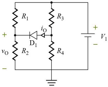 SOLVED: The diode circuit shown in Fig. P4.3 has R1 = 30KÎ©, R2 = 10KÎ ...
