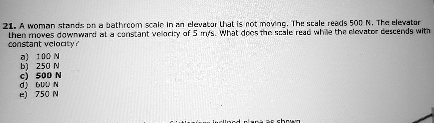 21 a woman stands on a bathroom scale in a elevator that is not moving ...