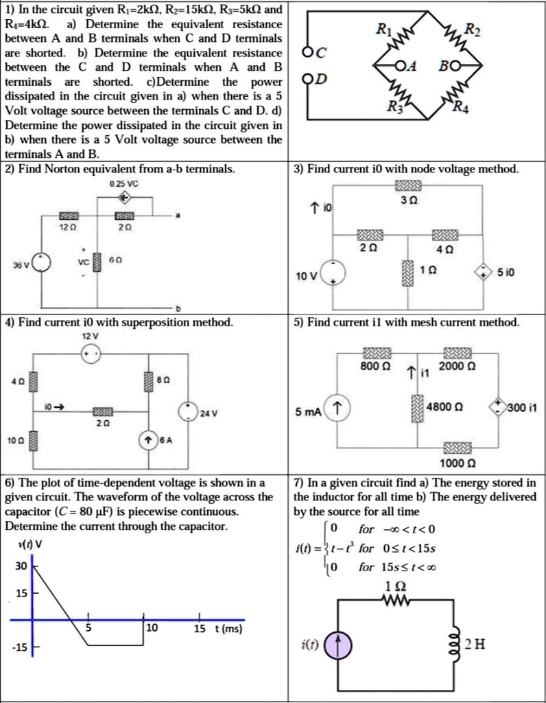 1) In the circuit given R1=2k?, R2=15k?, R3=5k? and R4=4k?. a ...