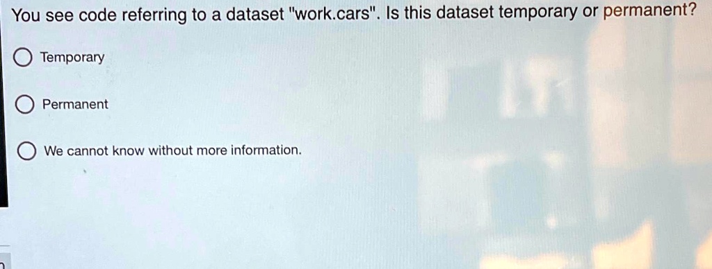 SOLVED: You see code referring to a dataset SOLVED: You see code referring to a dataset