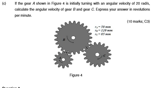 if the gear a shown in figure is initially turning with an angular ...