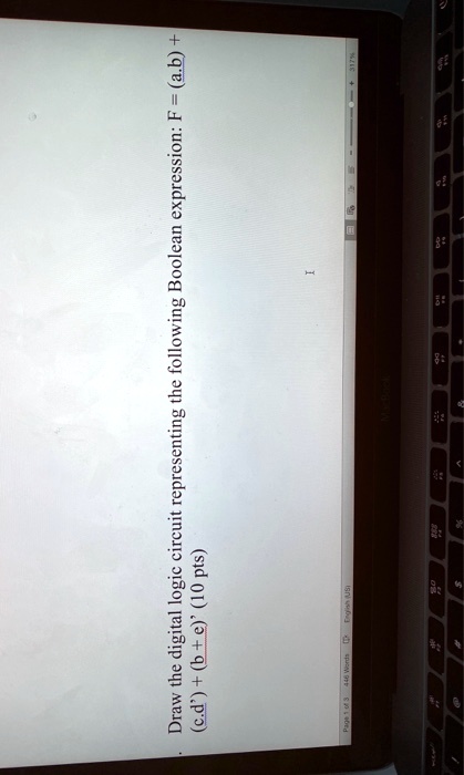 Solved Draw The Digital Logic Circuit Representing The Following Boolean Expression F Ab