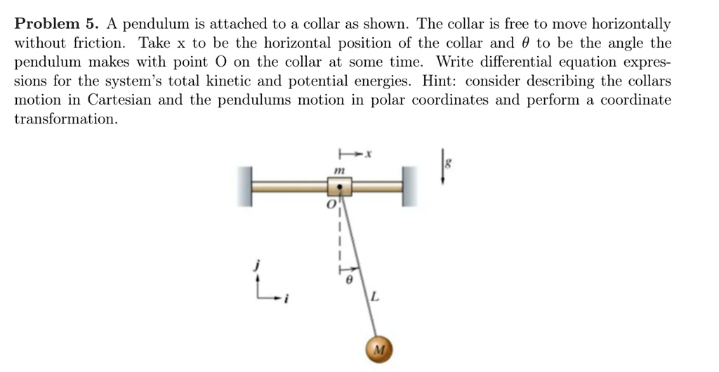 SOLVED: Problem 5. pendulum is attached to a collar as shown The collar ...