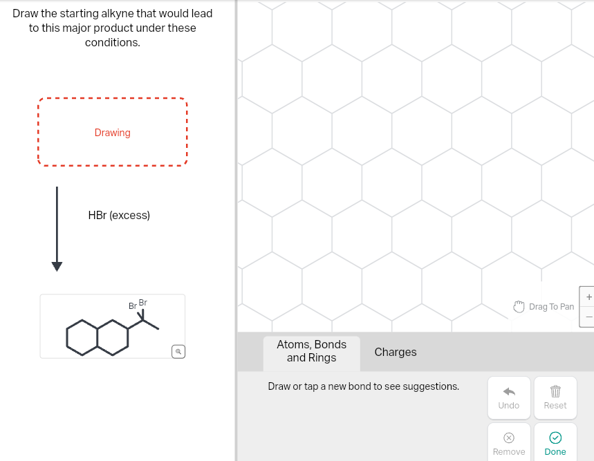 Draw the starting alkyne that would lead to this major product under ...