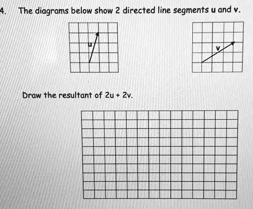 SOLVED: The diagrams below show 2 directed line segments u and v Draw ...