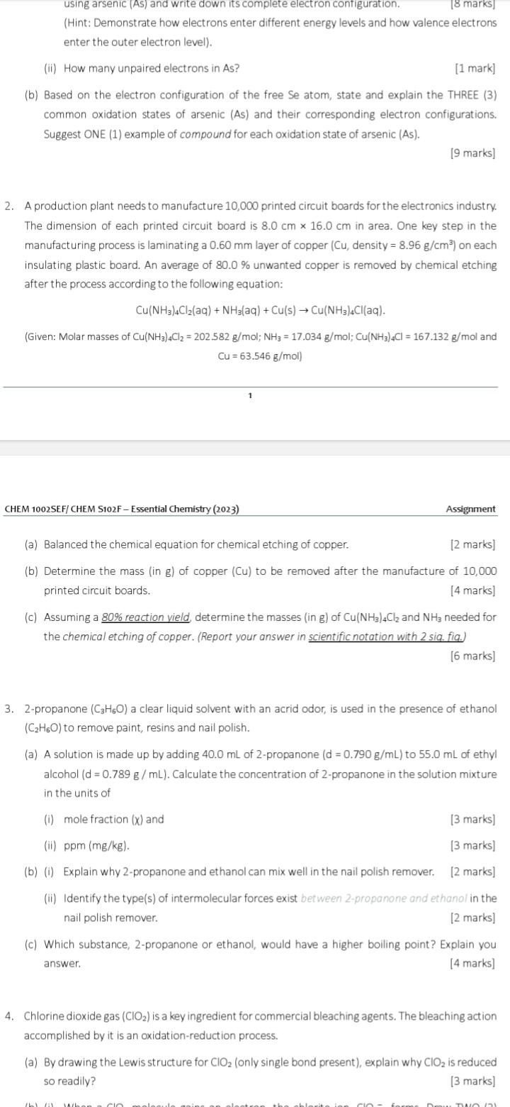 using arsenic as and write down its complete electron configuration 8 marks hint demonstrate how ...