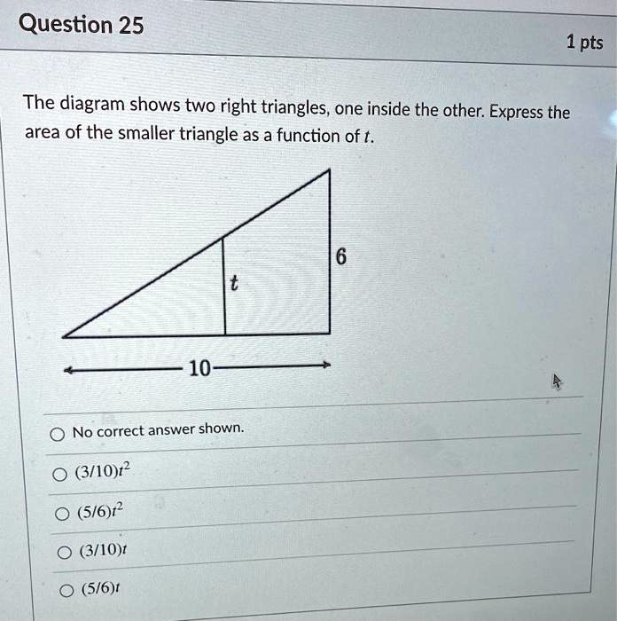SOLVED: The diagram shows two right triangles, one inside the other ...