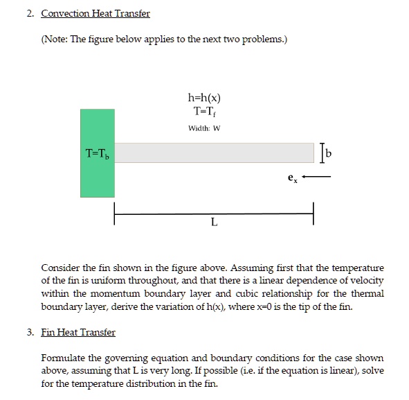 SOLVED: 2. Convection Heat Transfer Note: The figure below applies to the next two problems.) h ...