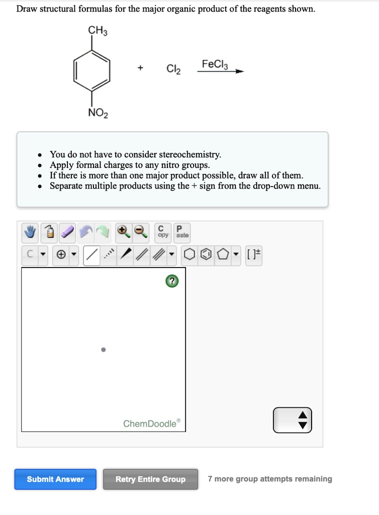 SOLVED: Draw structural formulas for the major organic product of the ...