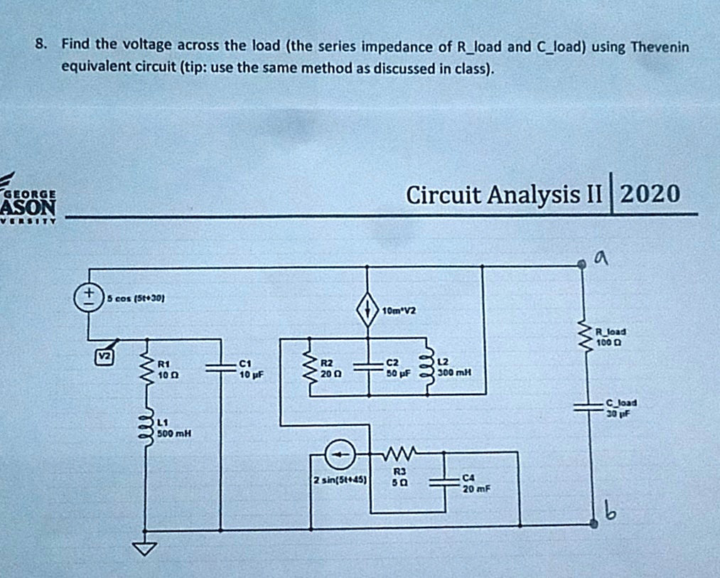 VIDEO solution: Find the voltage across the load (the series impedance of Rload and Cload) using ...