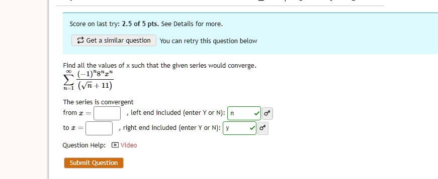 SOLVED: Score on last try: 2.5 of 5 pts. See Details for more. Get a similar question You can ...