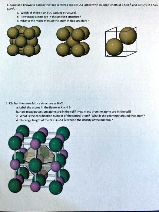 SOLVED: metal knowvn pack In the Ixe centered cublc (FCCI atlce ith Wm ...