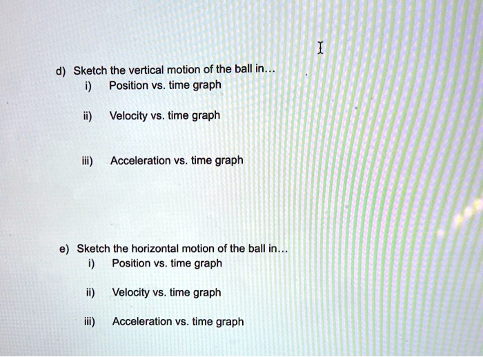SOLVED: Sketch the vertical motion of the ball in. Position vs. time ...