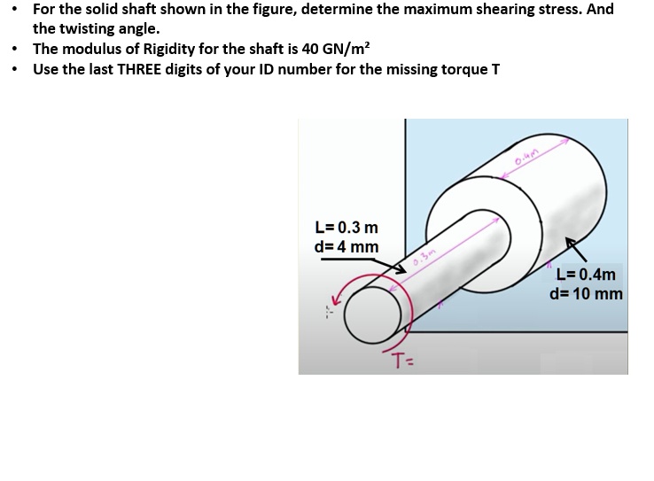 SOLVED: My last three digits (521) For the solid shaft shown in the ...