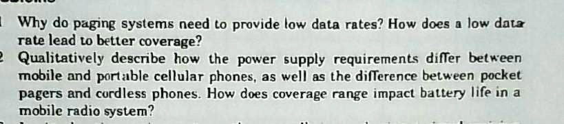 why do paging systems need to provide low data rates how does a low ...