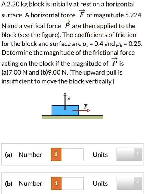 a220kg block is initially at rest on a horizontal surface a horizontal force f of magnitude 5224 ...