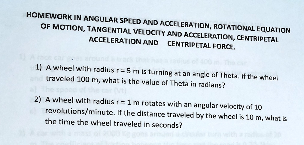 homework in angular speed and of motion tangential acceleration ...
