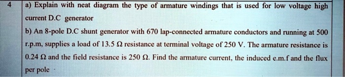 SOLVED: a Explain with neat diagram the type of armature windings that ...