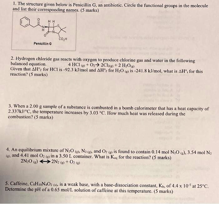 SOLVED: The structure given below is Penicillin G, an antibiotic ...