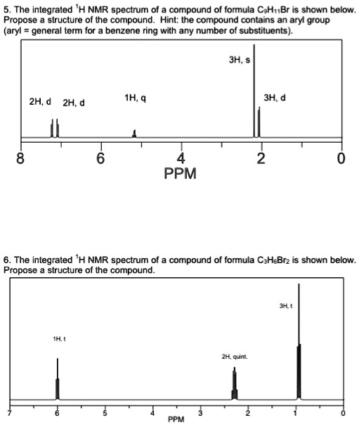 the integrated h nmr spectrum of compound ol formula c hnbr is shown ...
