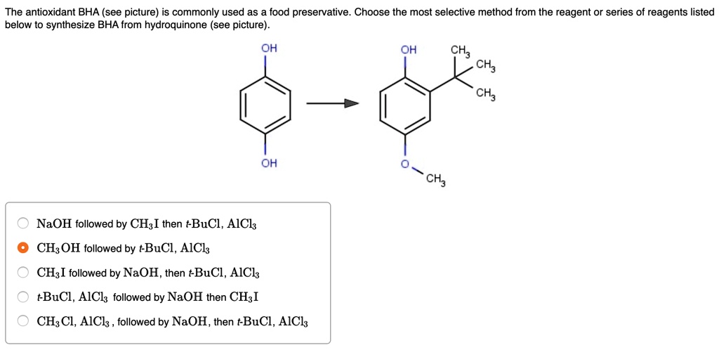 SOLVED:The antioxidant BHA (see picture) is commonly used as food ...