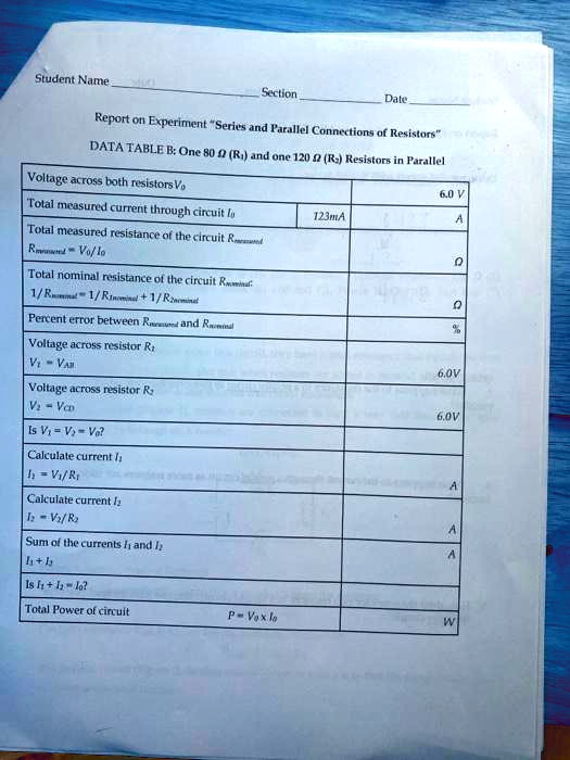 student nante seclion dalt report on experiment series and parallel ...