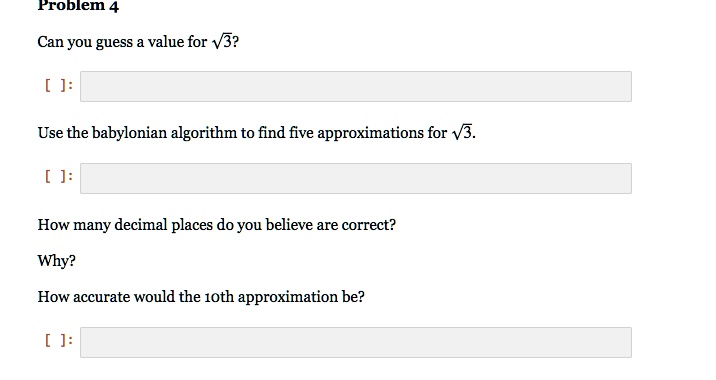 SOLVED: problem 4 Can you guess value for V3? Use the babylonian ... SOLVED: problem 4 Can you guess value for V3? Use the babylonian ...
