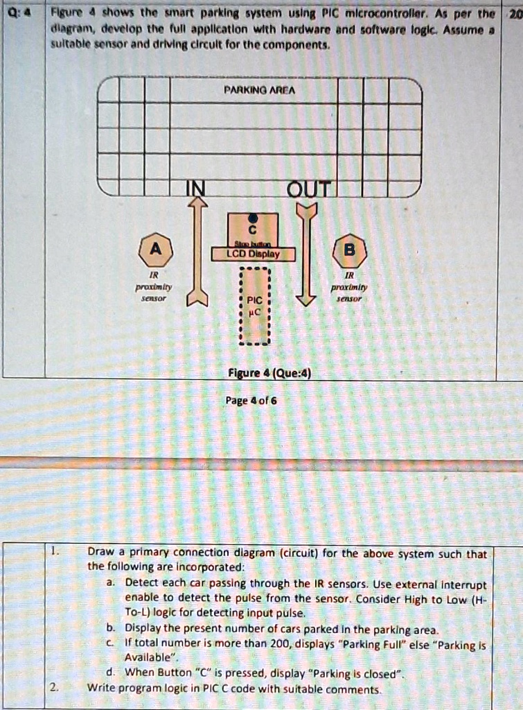 SOLVED: Figure 4 shows the smart parking system using PiC microcontroller. As per the diagram ...