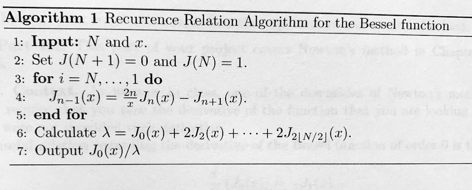 Solved Please Write The Software Code In Python 3 How To Calculate The Bessel Function Of