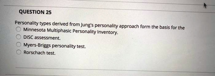 SOLVED: Personality types derived from Jung's personality approach form ...