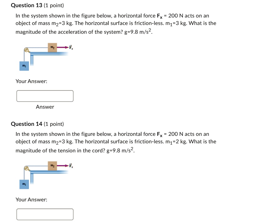 SOLVED: Question 13 (1 point) In the system shown in the figure below ...
