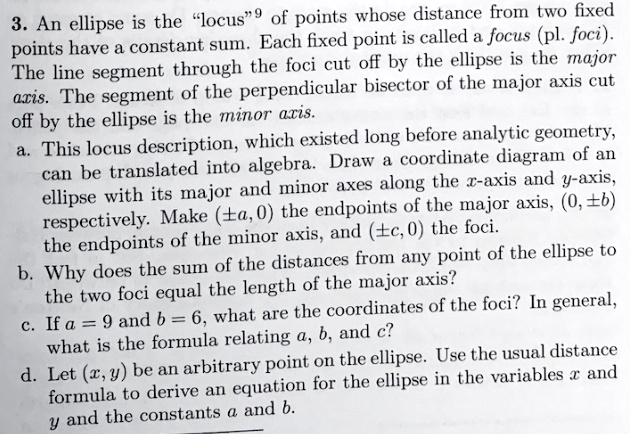 SOLVED: Locus of points whose distance from two fixed points have a constant sum. Each fixed ...