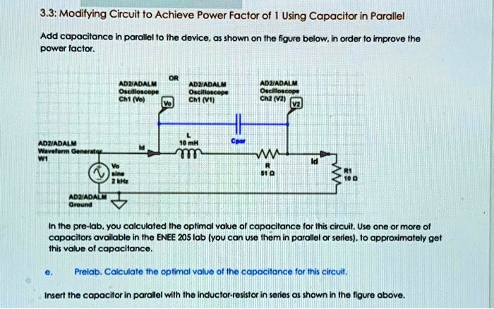 3.3: Modifying Circuit to Achieve Power Factor of 1 Using Capacitor in ...