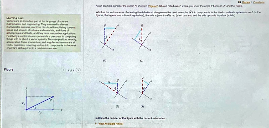 Learning Goal: Vectors are an important part of the language of science, mathematics, and ...