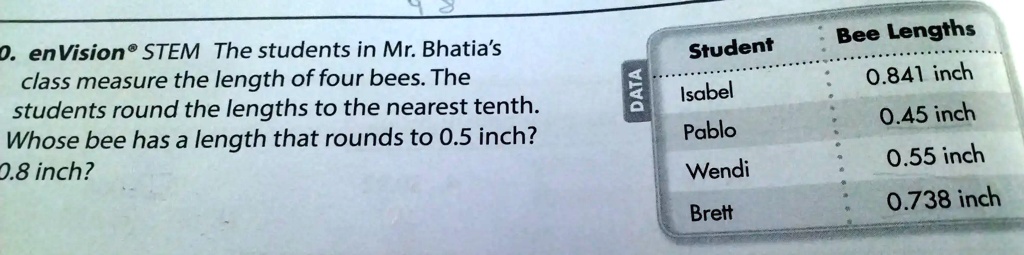 0. enVision® STEM The students in Mr. Bhatia's class measure the length ...