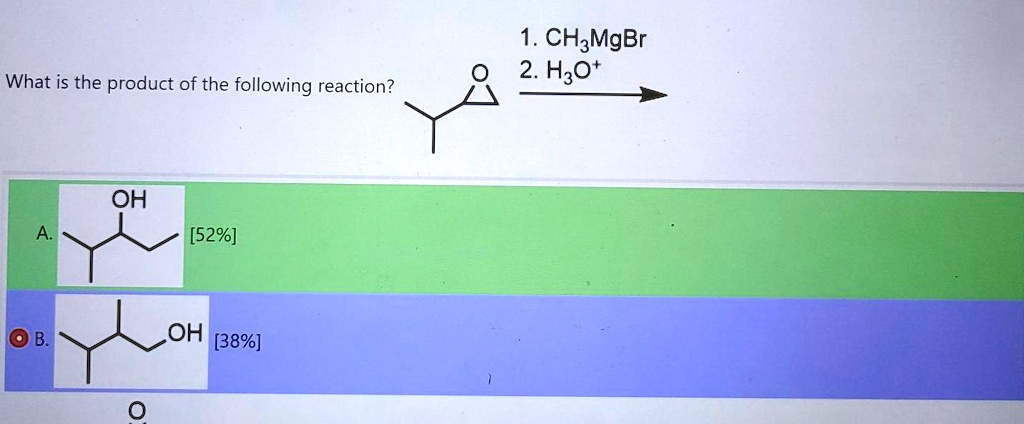 SOLVED: CH3Br + H2O â†’ CH3OH + HBr What is the product of the ...