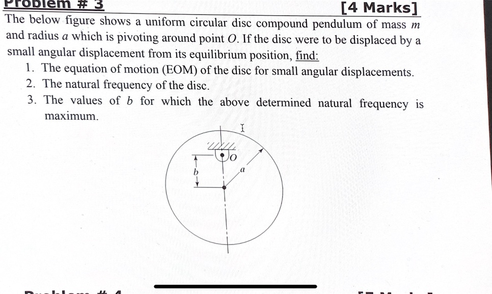 SOLVED: 5eem # [4 Marks] The below figure shows a uniform circular disc ...