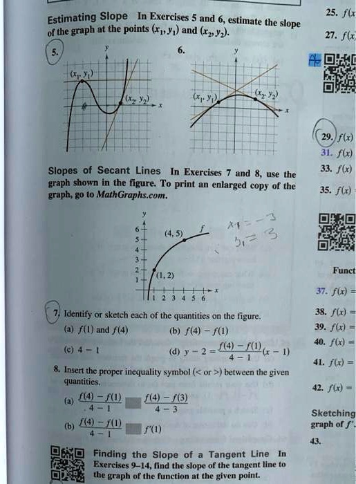 estimating slope in exercises and 6 estimate the slope of the graph at ...