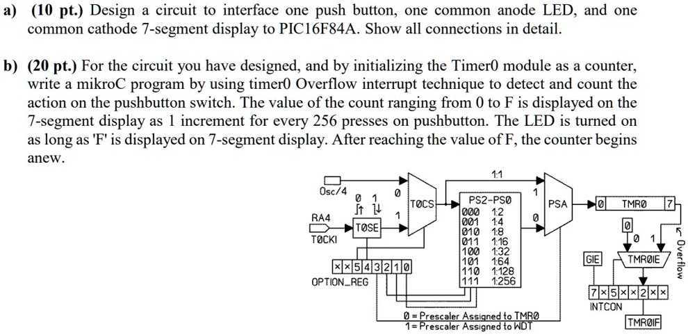a 10 pt design a circuit to interface one push button one common anode led and one common ...
