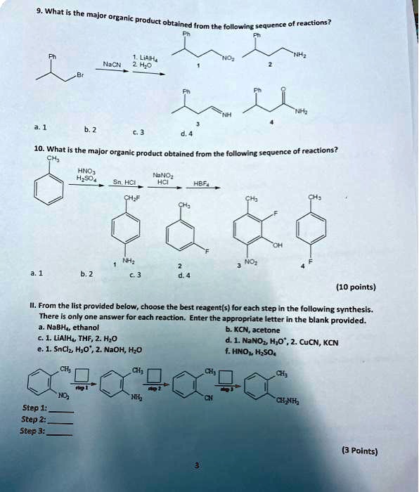 SOLVED: What is the major organic product obtained from the following sequence of reactions ...