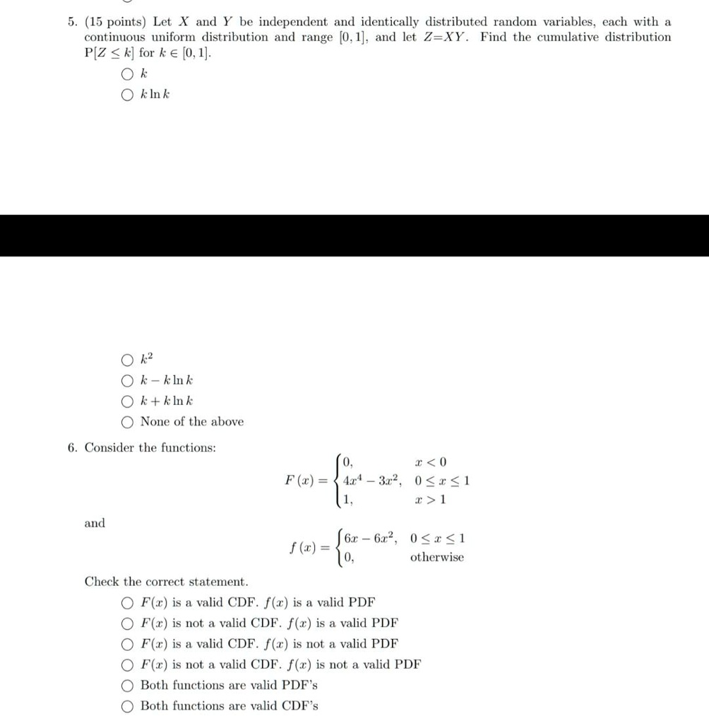 SOLVED: Please, I need a solution for these questions: 6 and 5 Step by step. (15 points) Let X ...