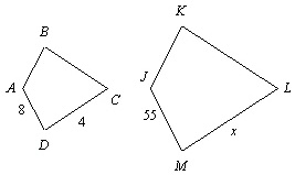 the polygons are similar but not necessarily drawn to scale find the value of x a 220 b 275 c ...