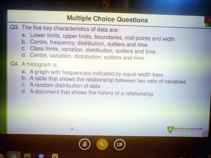 SOLVED: Multiple Choice Questions Q3. The five key characteristics of ...