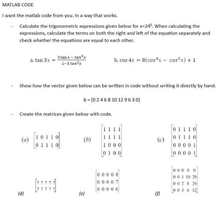 Solved Matlab Code I Want The Matlab Code From You In A Way That Works Calculate The