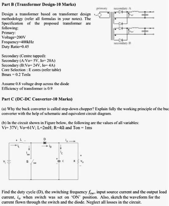 Part Btransformer Design 10 Marks Design A Transformer Based On Transformer Design Methodology