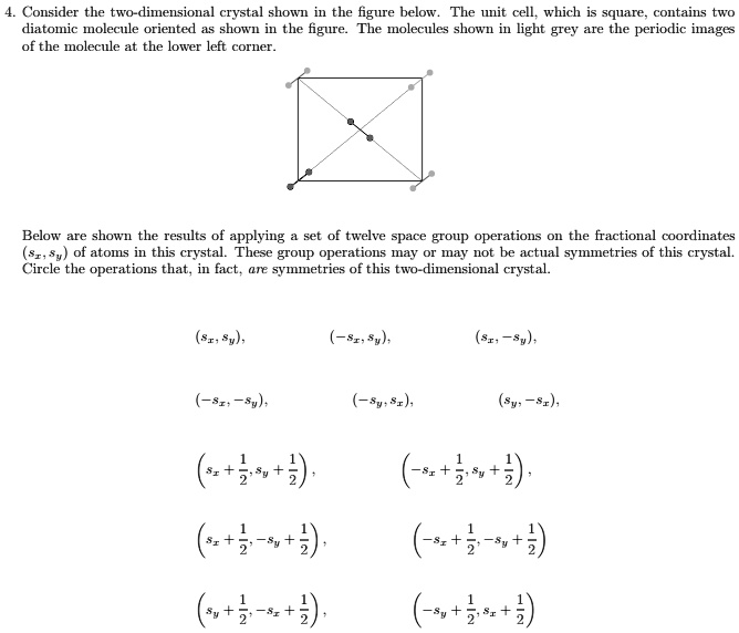 SOLVED: Consider the two-dimensional crystal shown in the figure below. The unit cell, which is ...