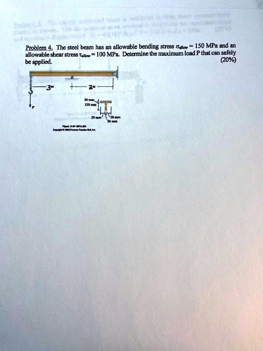 SOLVED: Problem 4. The steel beam has an allowable bending stress ...