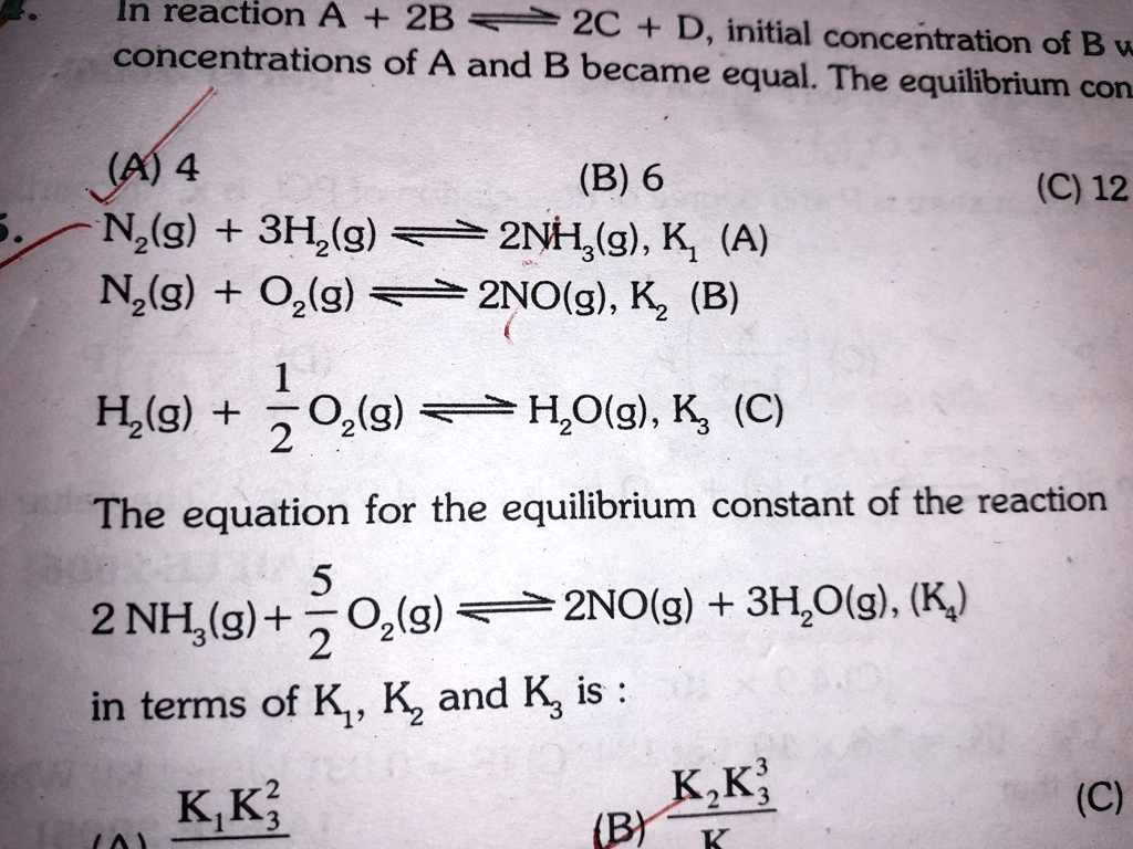 SOLVED: 'the equation for the equilibrium constant for the reaction in terms of k1 k2 and k3'