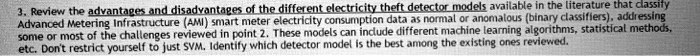 Solved 3 Review The Advantages And Disadvantages Of The Different Electricity Theft Detector